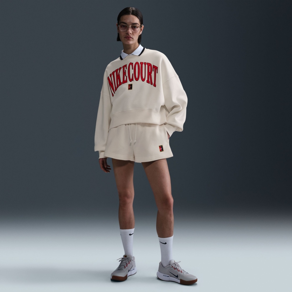 Nike NikeCourt Phoenix Fleece HR Short Kadın Bej Şort HQ0364-110